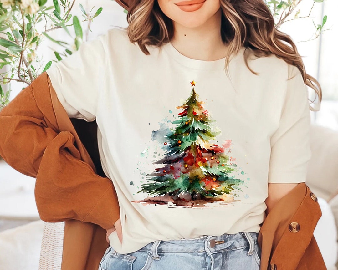 Colorful Pine Tree T-shirt, Watercolor Tree Shirt, Watercolor Trees ...