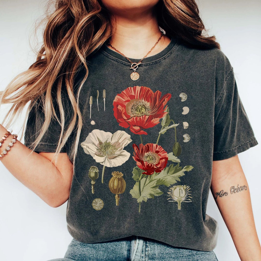 Botanical Shirt,botanica Tee, Wildflower Shirt, Garden Shirt, Plant ...