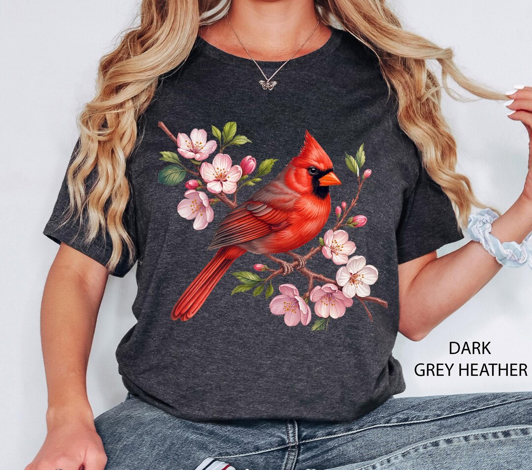 Vintage Cottagecore Wildflower Red Cardinal T-shirt, Goblincore Nature ...