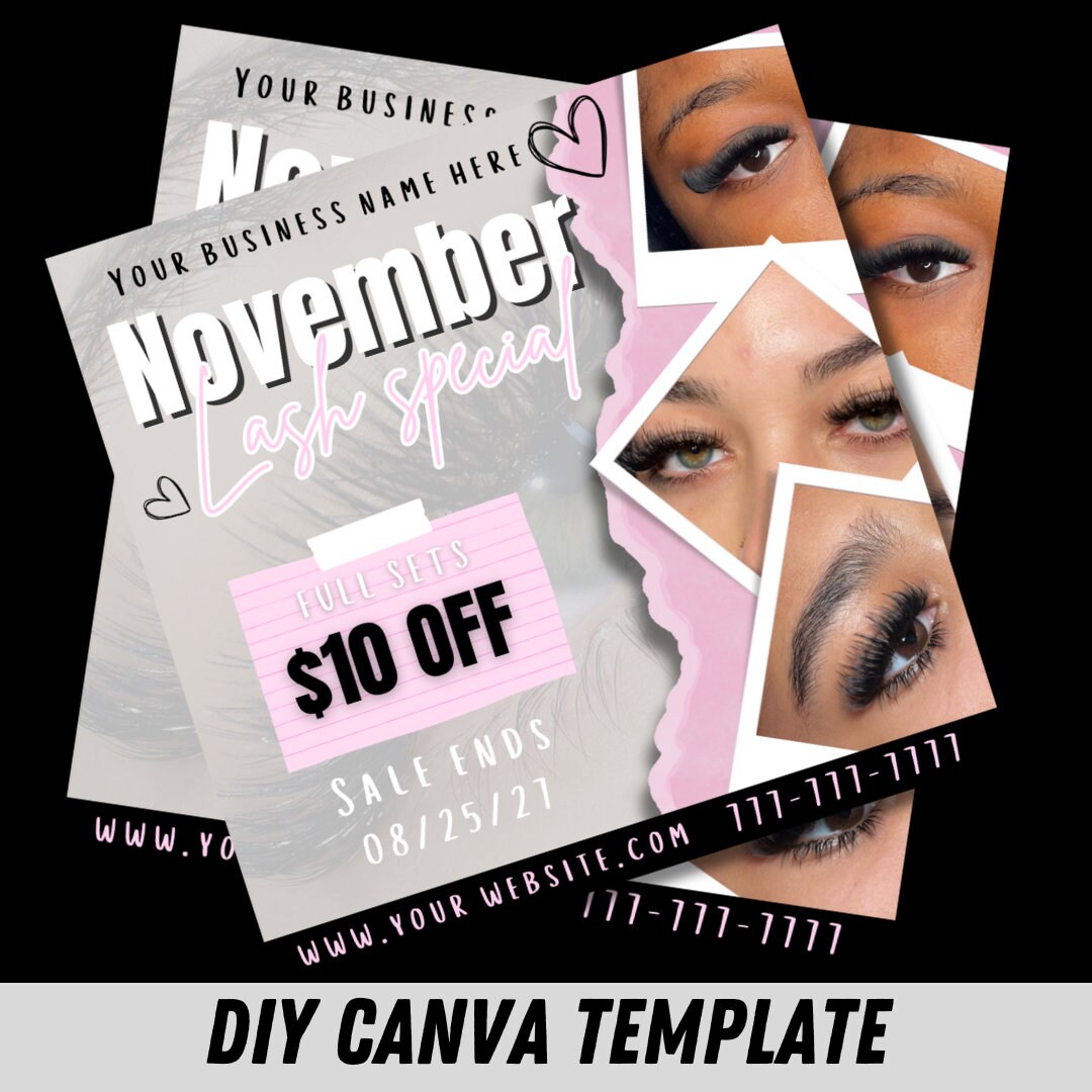 November Lash Special editable Change the Month, Colors, Fonts, Etc - Etsy