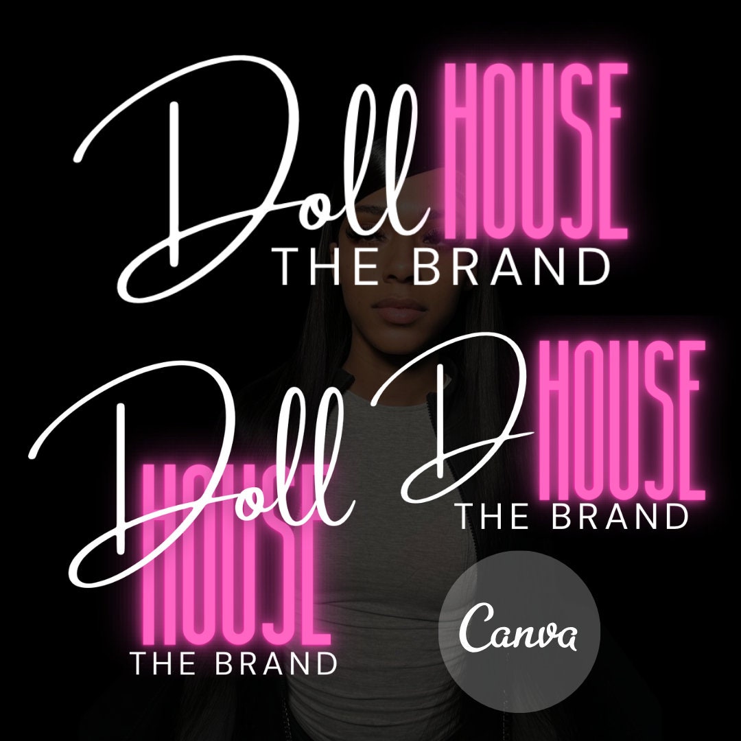 DIY Logo Set, DIY Logo, Canva Logo, Edit Yourself Logo, Glam Logo, Pink ...