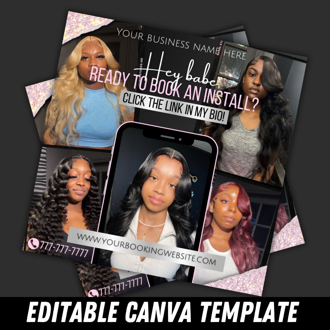 Wig Install Booking Flyer ( Editable Template) - Etsy