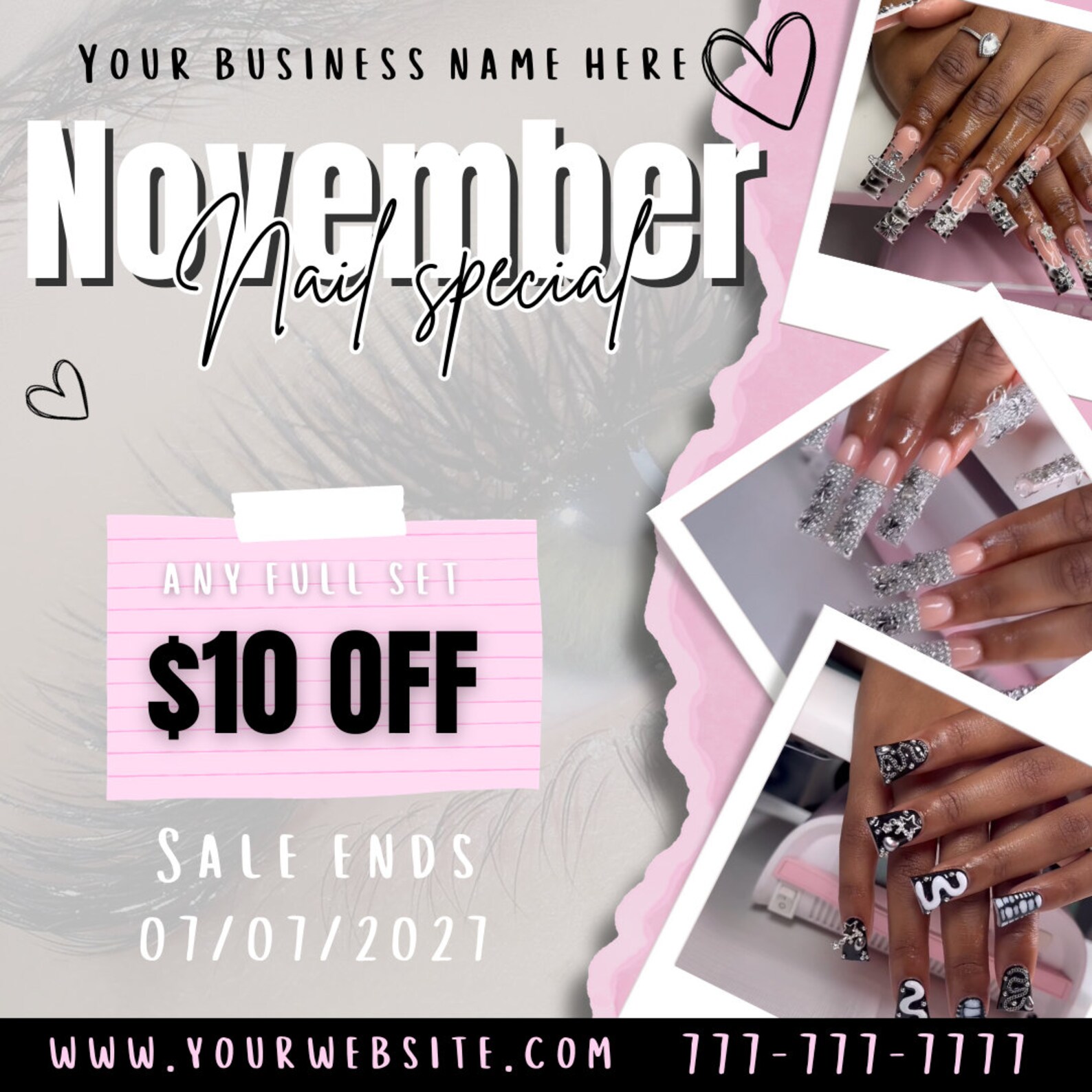 November Nail Special Flyer (editable) - Etsy