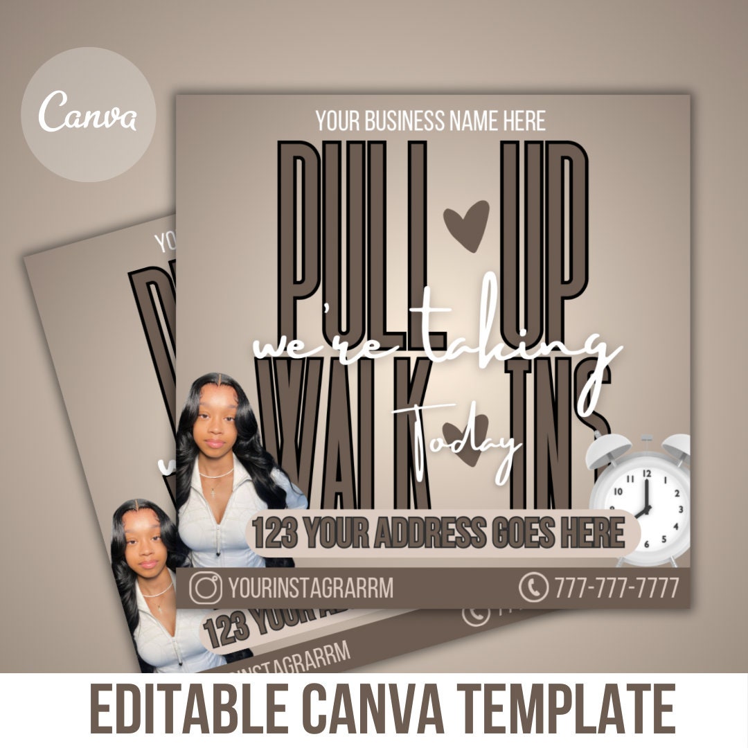 Walk-ins Flyer Editable Canva Template - Etsy