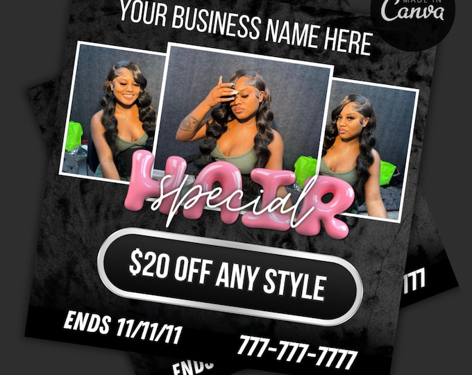 Hair Special Flyer editable - Etsy