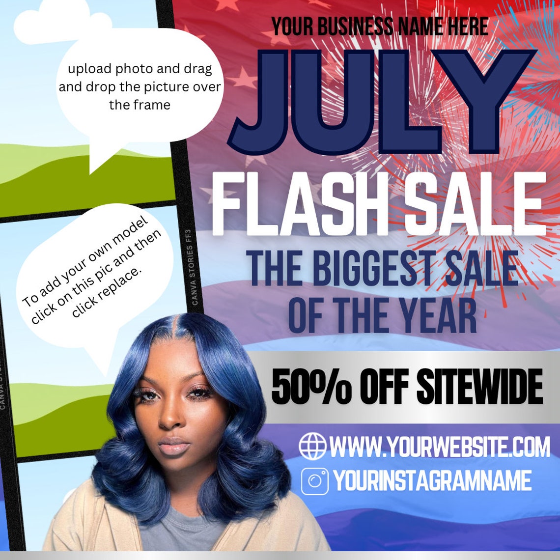 July Flyer, 4th July of July Flyer, July Sale Flyer, Diy Editable Flyer ...