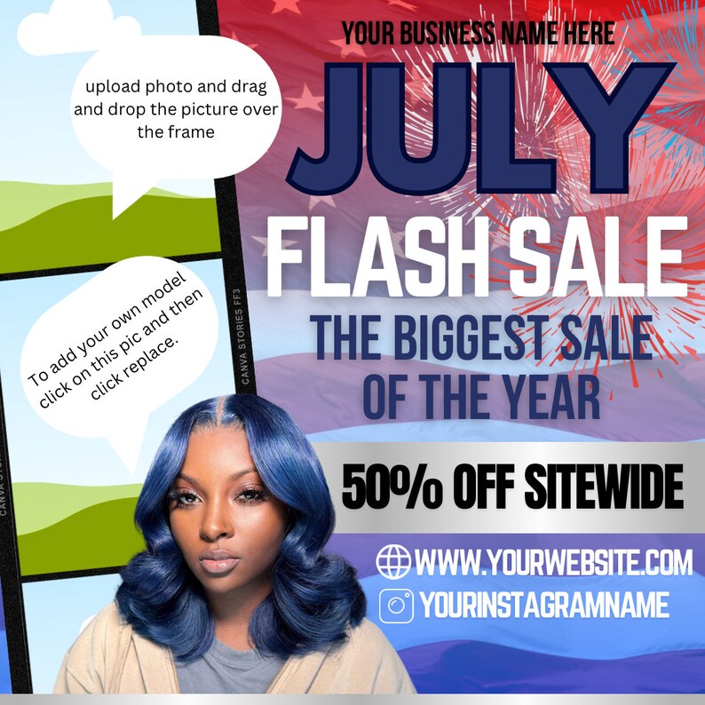 July Flyer, 4th July of July Flyer, July Sale Flyer, Diy Editable Flyer ...
