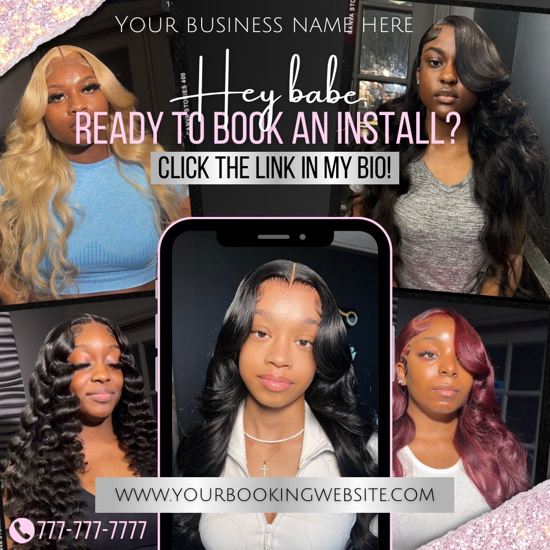 Wig Install Booking Flyer ( Editable Template) - Etsy