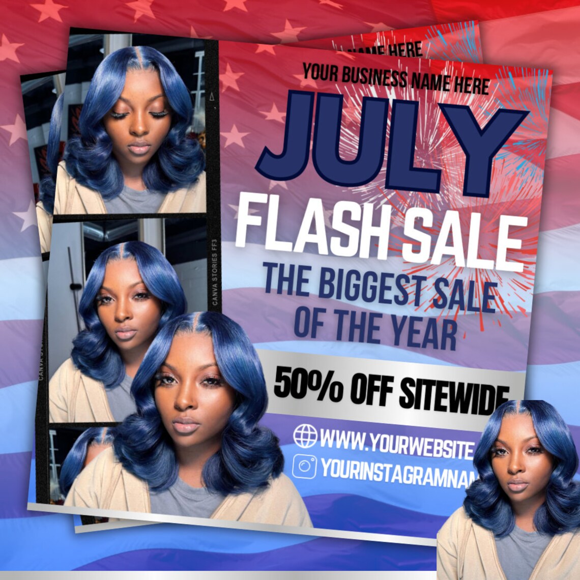 July Flyer, 4th July of July Flyer, July Sale Flyer, Diy Editable Flyer ...