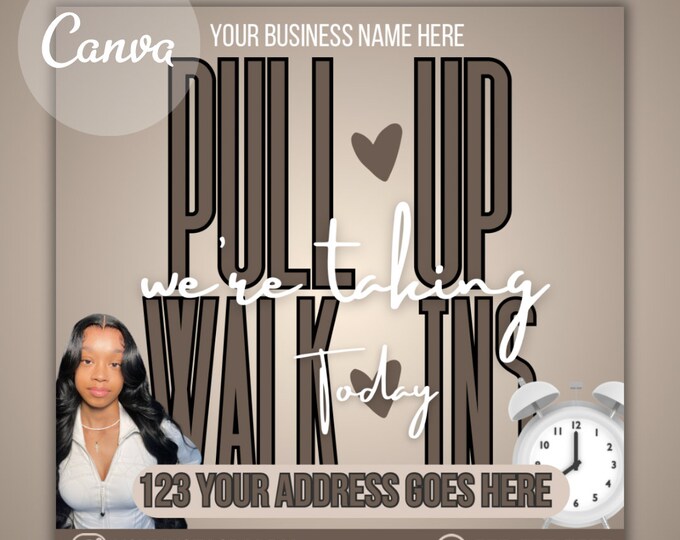 Walk-ins Flyer Editable Canva Template - Etsy