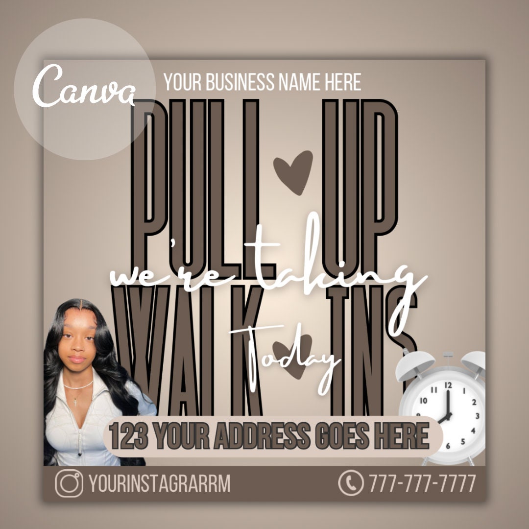 Walk-ins Flyer Editable Canva Template - Etsy