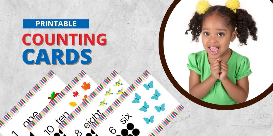 Counting Flash Cards - Perfect Learning Tool for Kids | Count 1 - 10 - Etsy