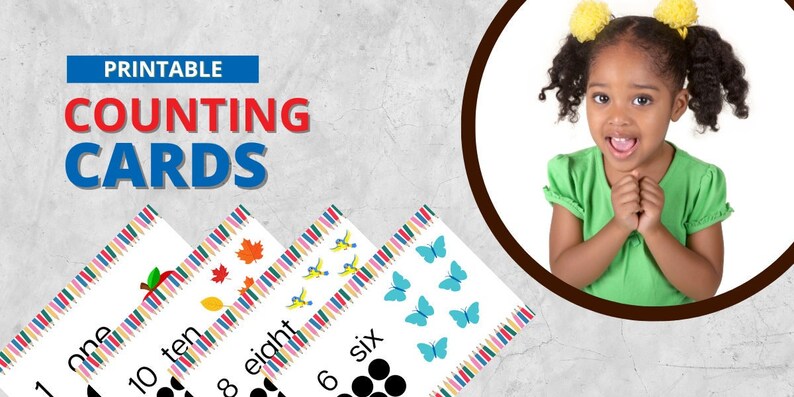 Counting Flash Cards - Perfect Learning Tool for Kids | Count 1 - 10 - Etsy