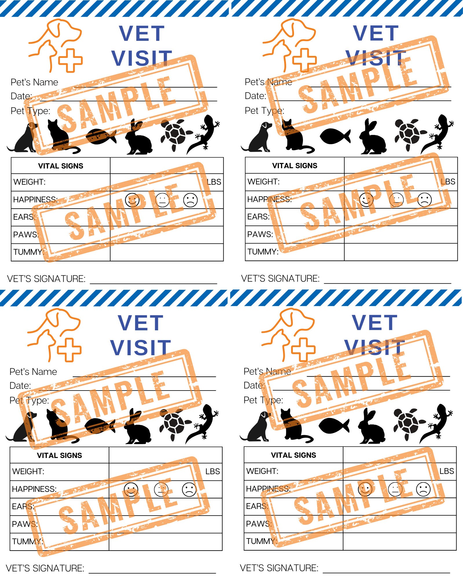 Vet Report Kids Printable - Etsy