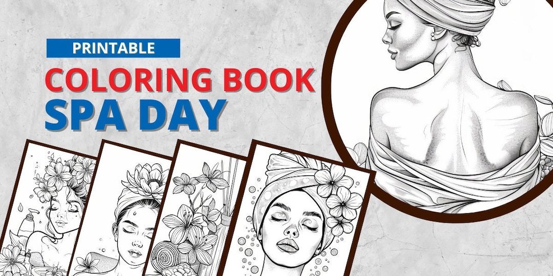 Spa Day Coloring Book PRINTABLE PDF - Etsy