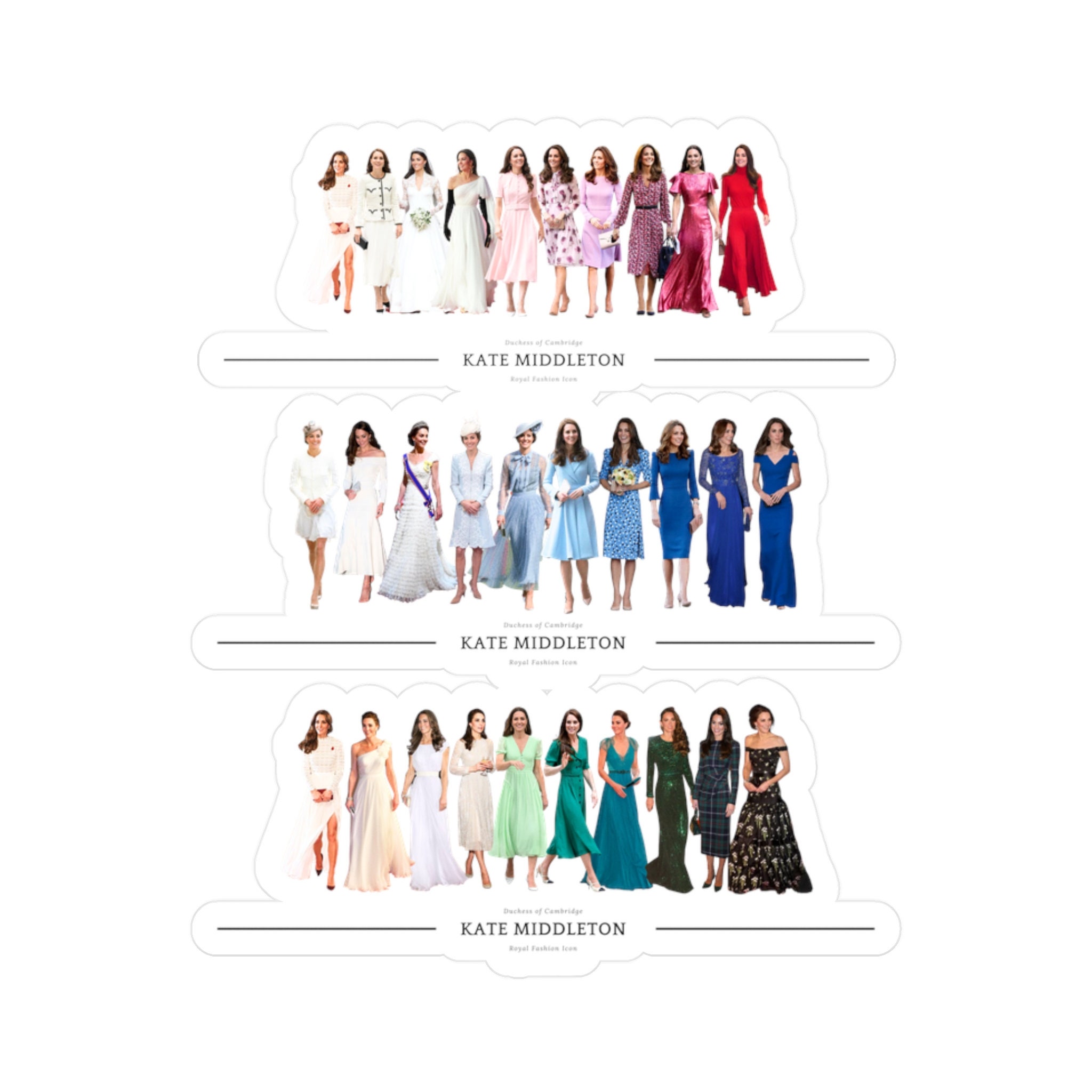 Princess Kate Middleton Style Vinyl Stickers for Gift Box Kate ...