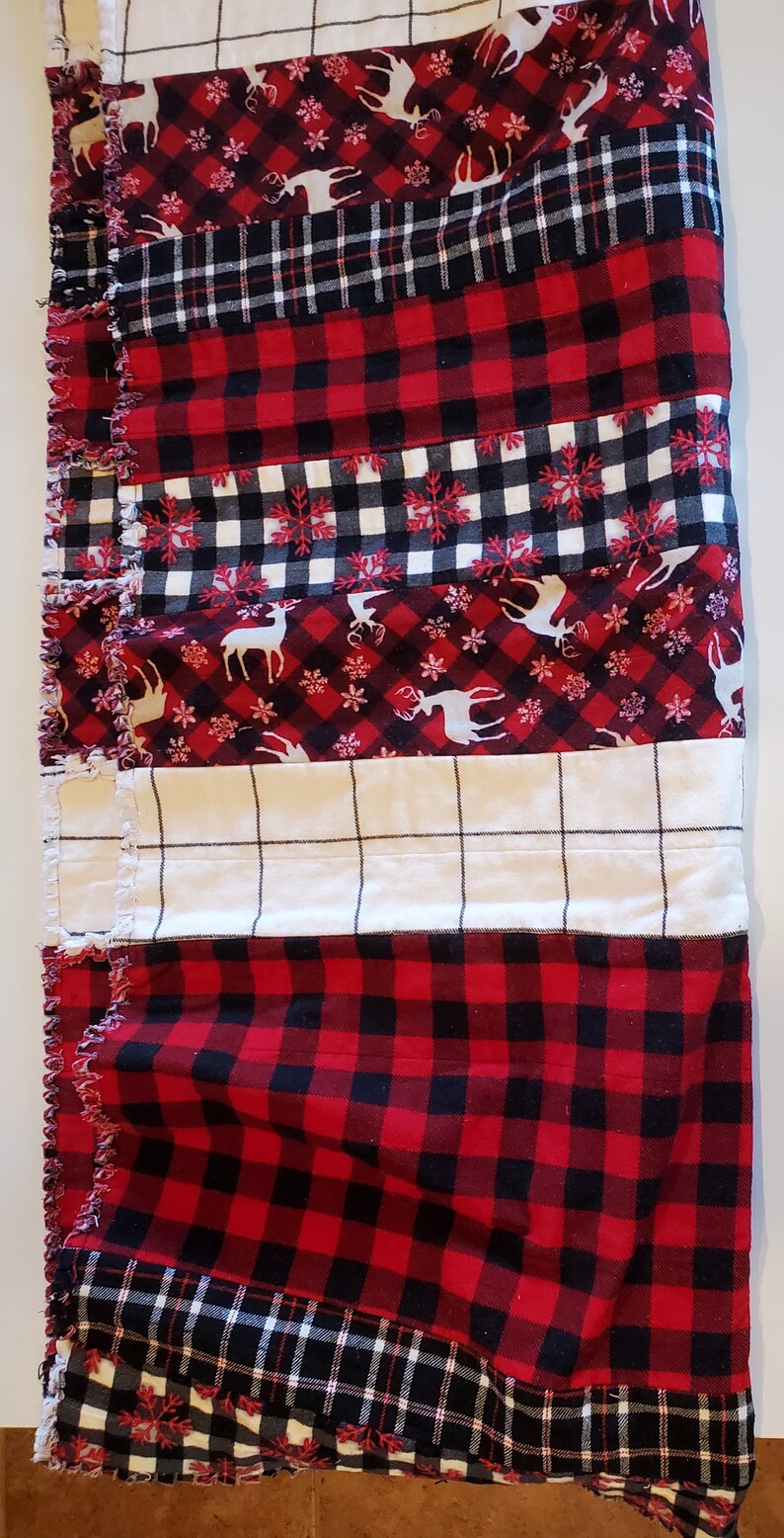 Christmas Plaid Homemade Rag Strip Lap Quilt - Etsy