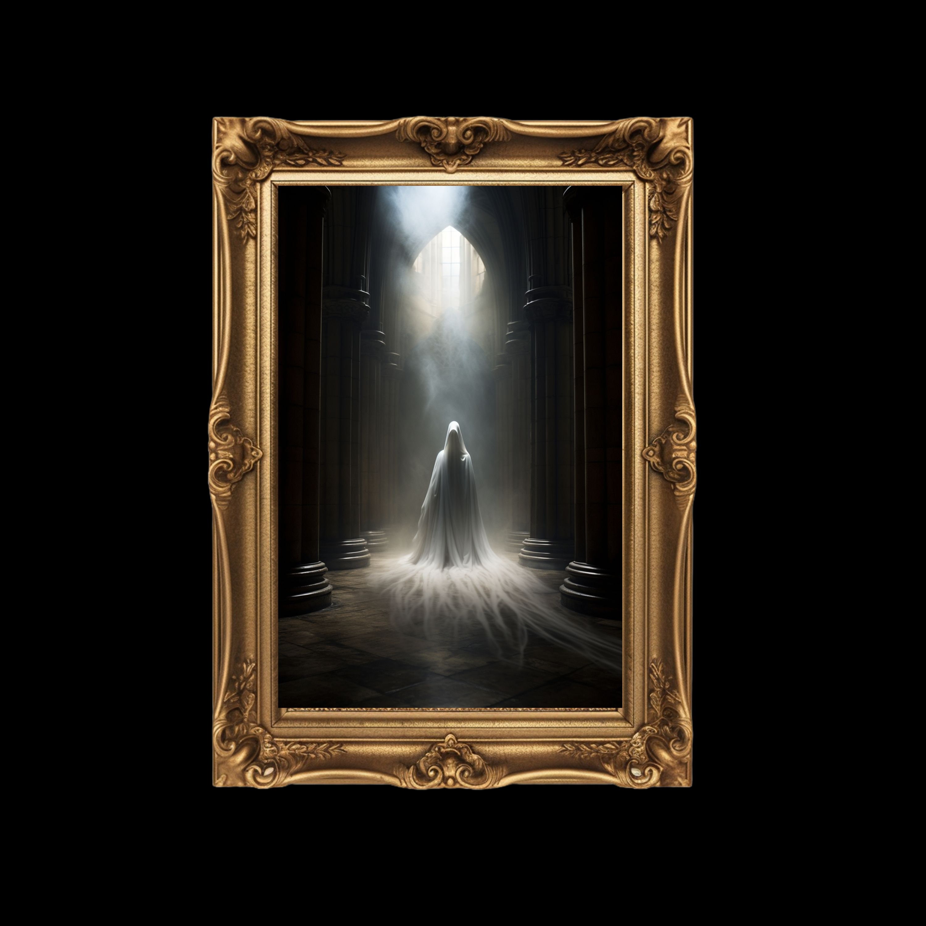 Cathedral Ghost Wall Art, Dark Academia Printable Home Decor, Haunted ...