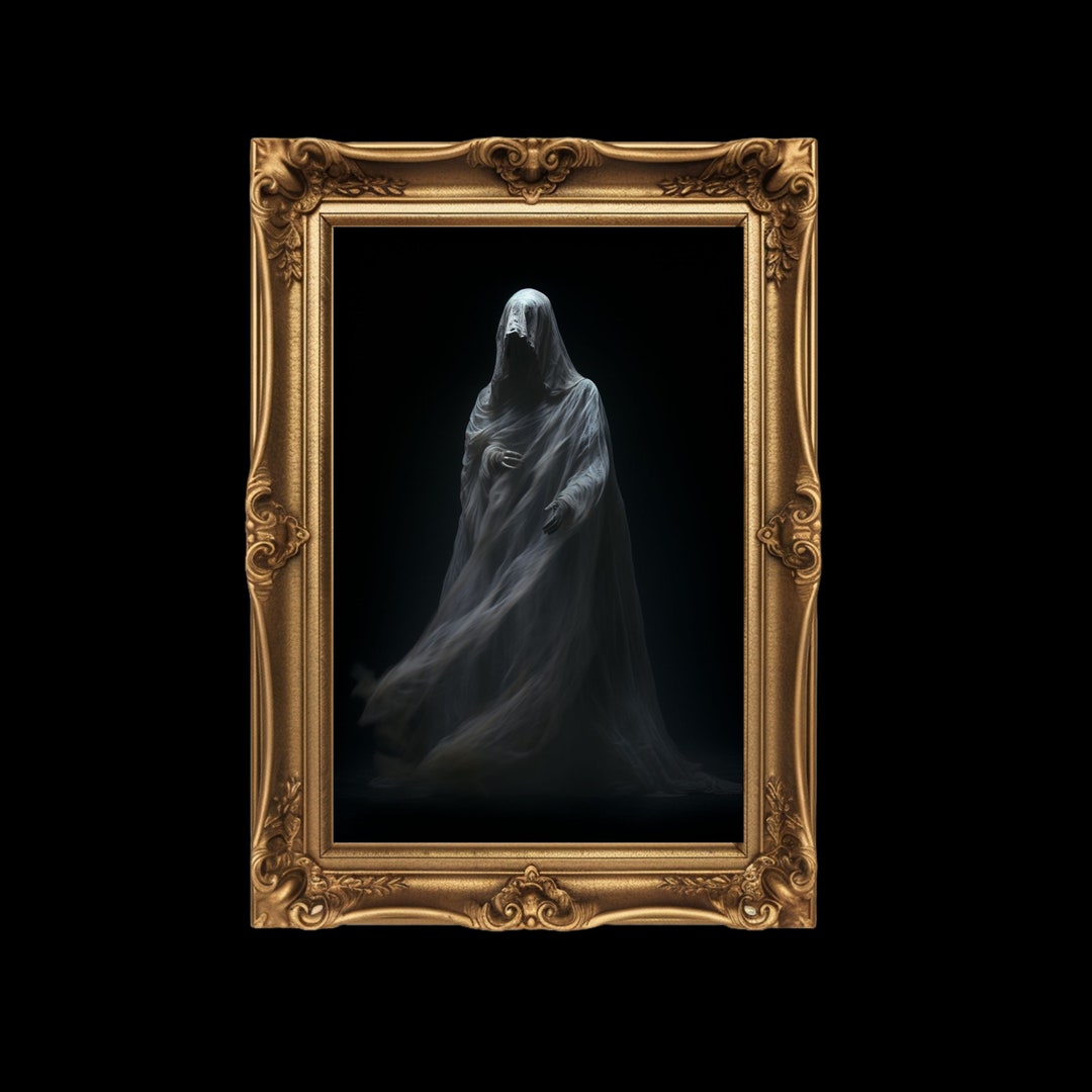 Ghost in Lace Shroud Art Classic Gothic Painting Dark - Etsy