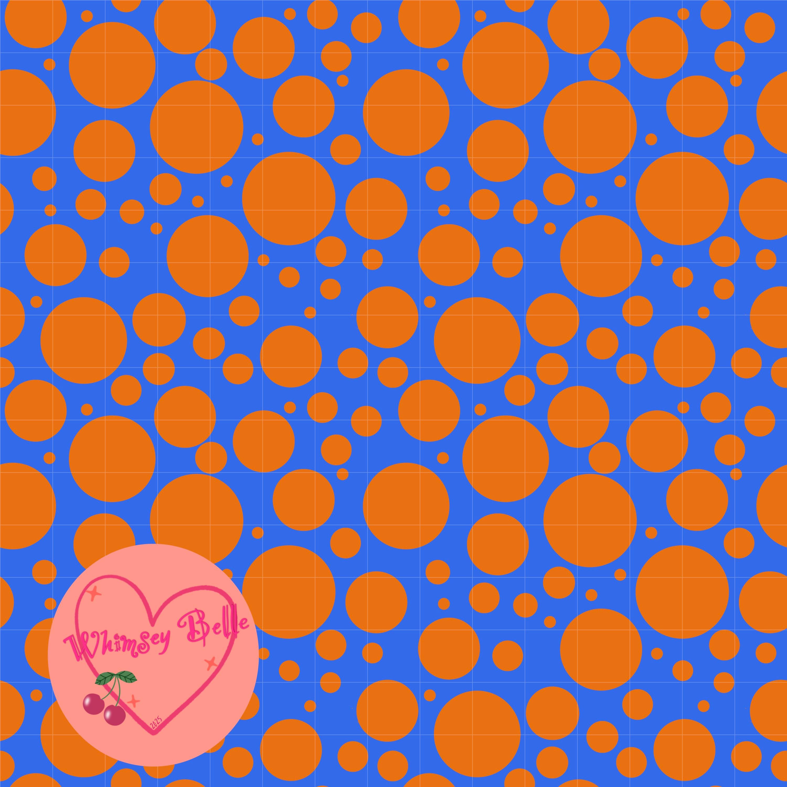 Retro Orange Dot Pattern – Blue Seamless Digital Paper (PNG Download ...