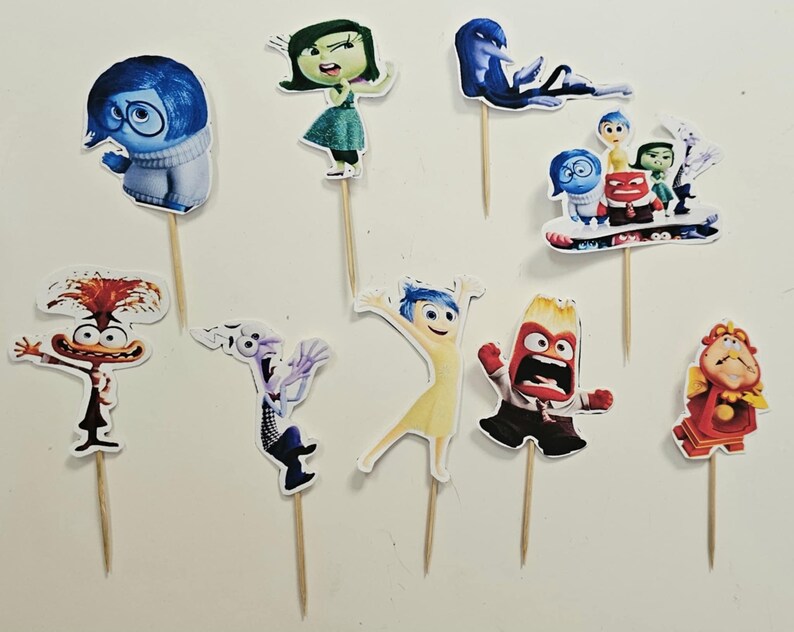 12 of Inside Out 2 Cup Cake Toppers,themed Cup Cake Toppers - Etsy