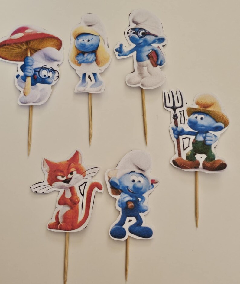 12 of Smurfs Cup Cake Toppers/cake Toppers Smurfs Cup Cake Toppers ...