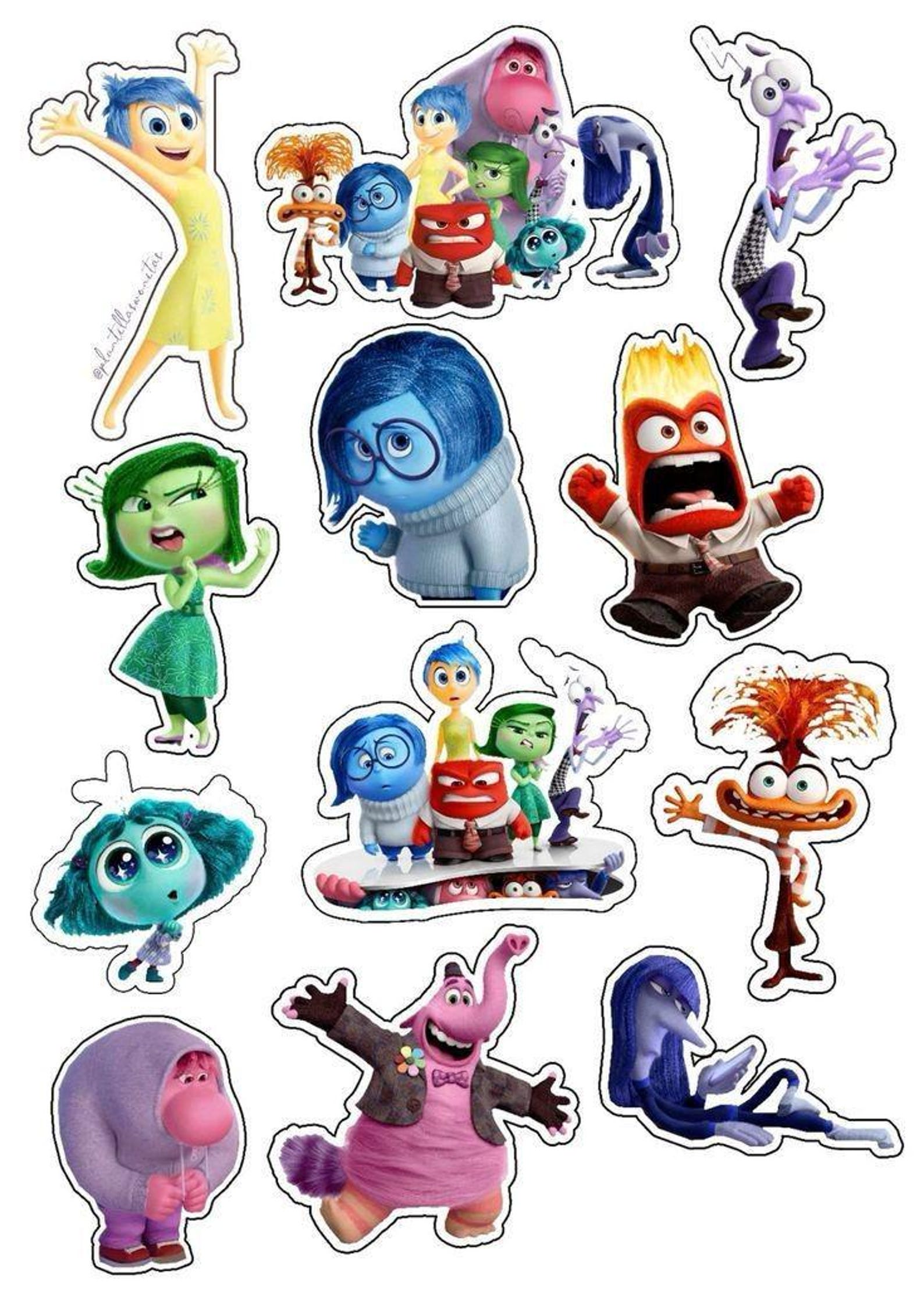 12 of Inside Out 2 Cup Cake Toppers,themed Cup Cake Toppers - Etsy
