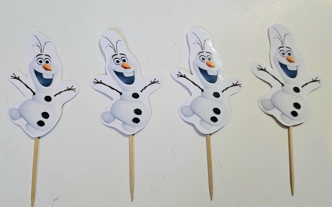 12 of Frozen Olaf Cup Cake Toppers Cup Cake Toppers Frozen Theme - Etsy