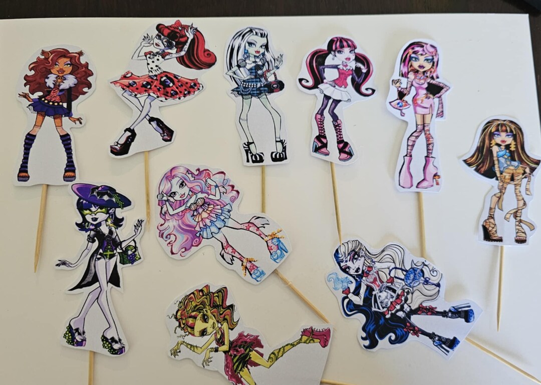 12 of Monster High Cup Cake Toppers Monster High Cup Cake Toppers - Etsy