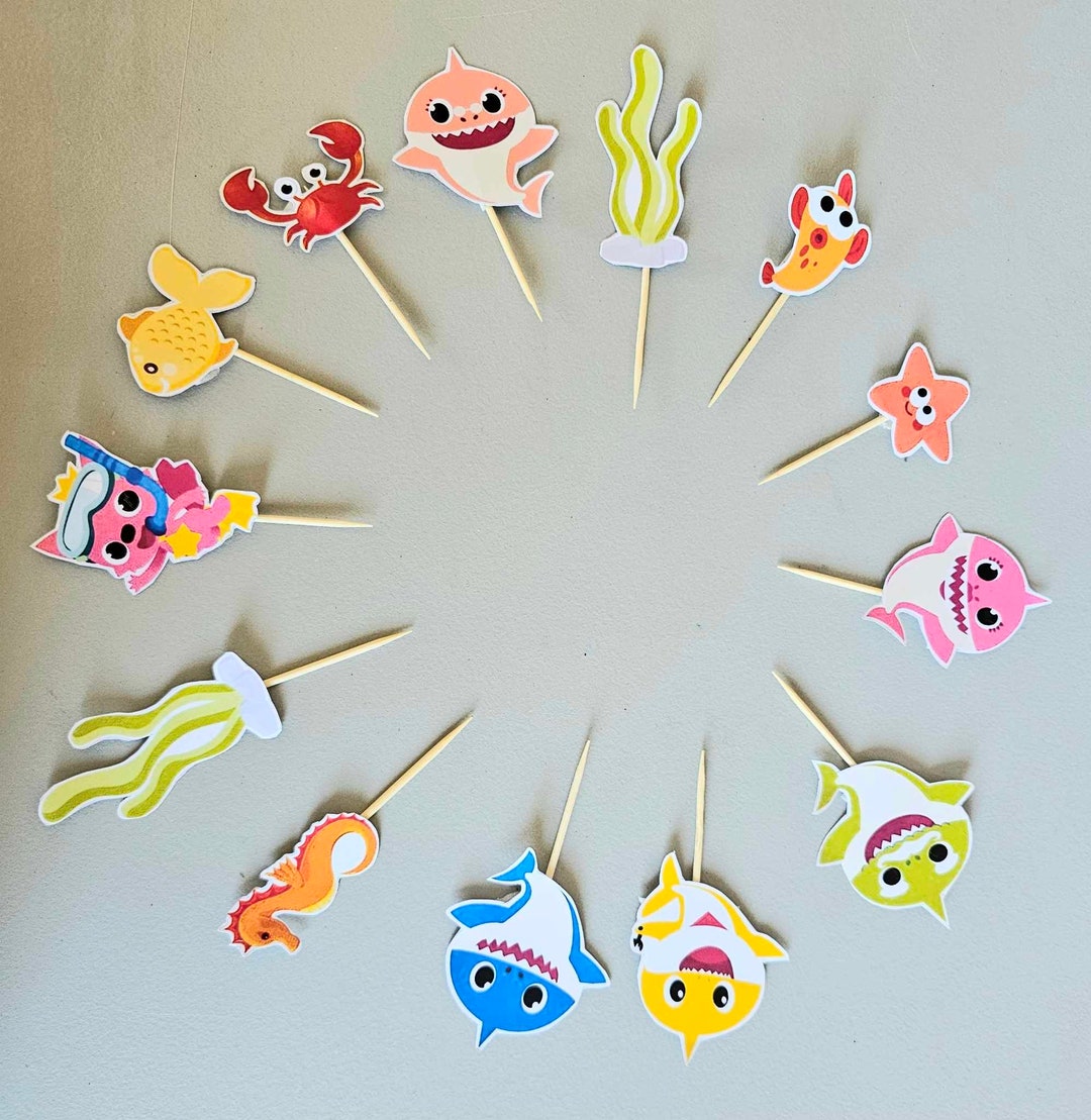 Baby Shark Cupcake Topper Baby Shark Cupcake Toppers Cupcake Toppers ...