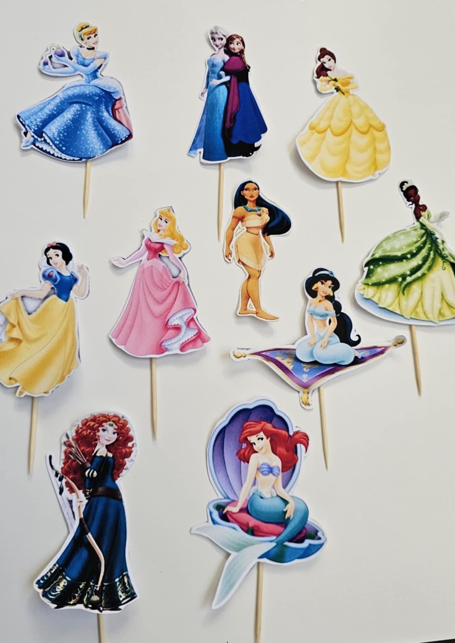 12 of Princess 3.5 Inch Cup Cake Toppers Princess Cup Cake Toppers ...