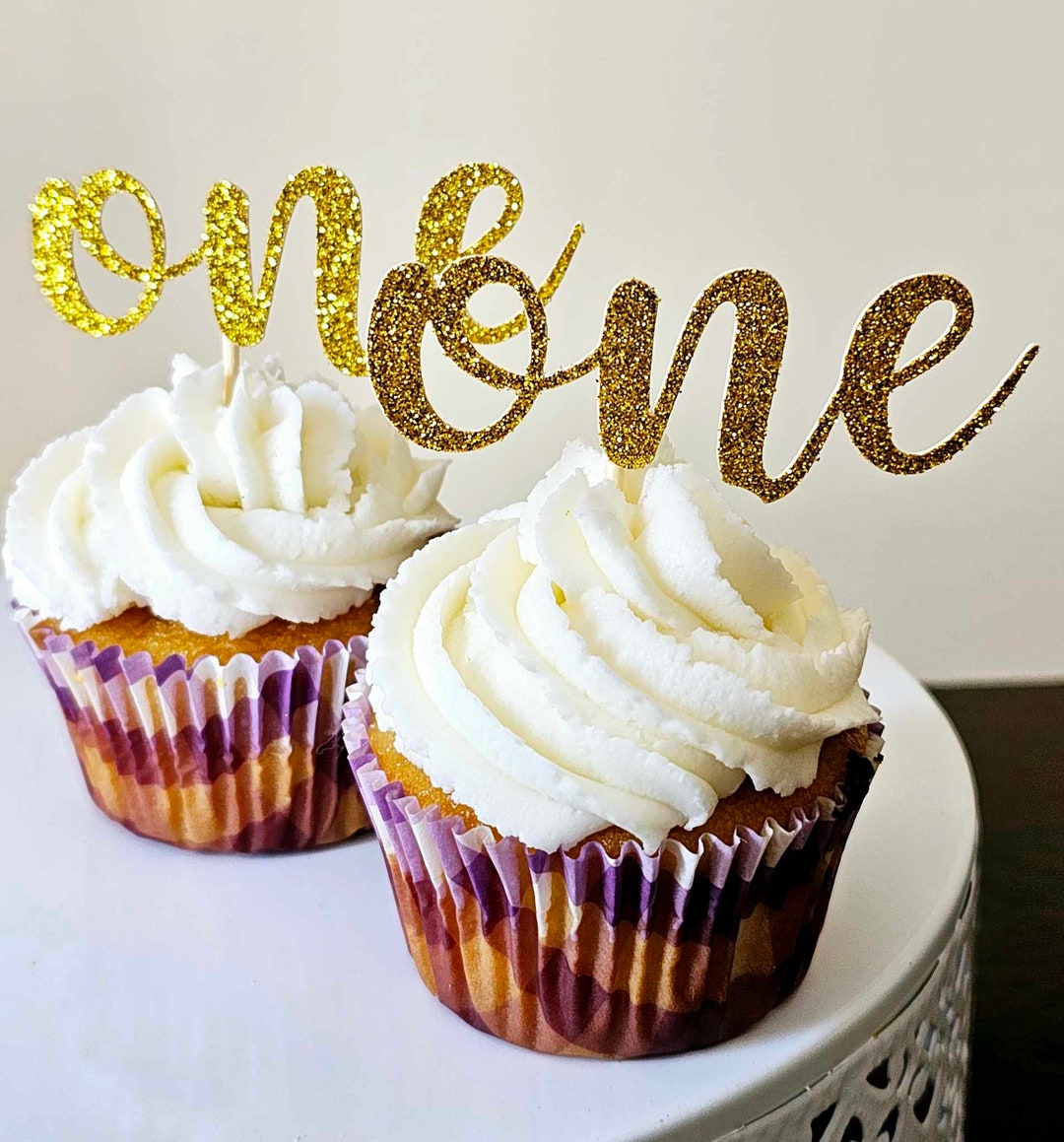 12 of One Cupcake Toppers, One Cup Cake Food Picks, 1 Cupcake Toppers ...