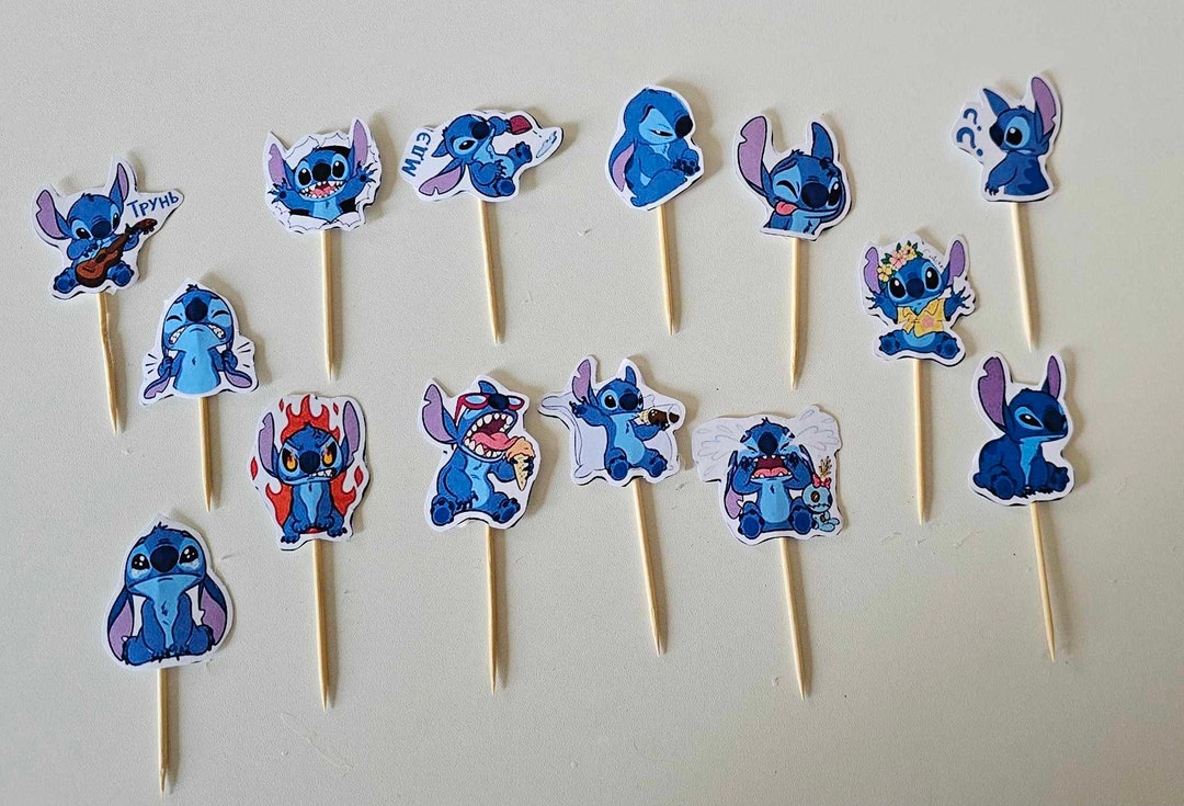 Stitch Cupcake Toppers, Lilo and Stitch, Stitch Party Cup Cake Toppers ...