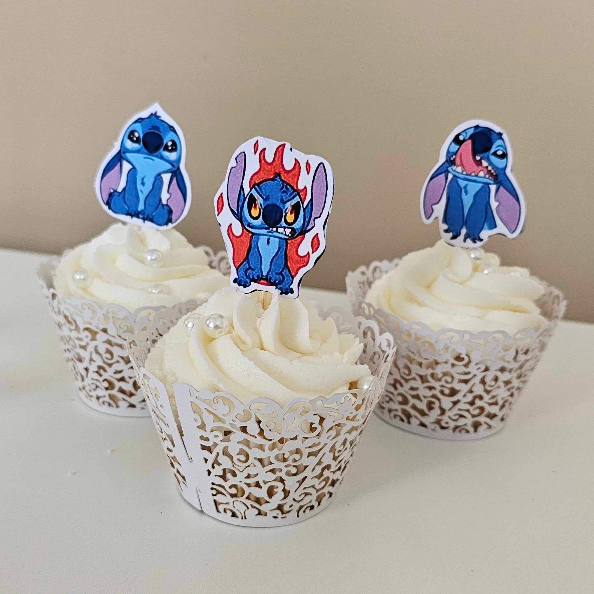 Stitch Cupcake Toppers, Lilo and Stitch, Stitch Party Cup Cake Toppers ...