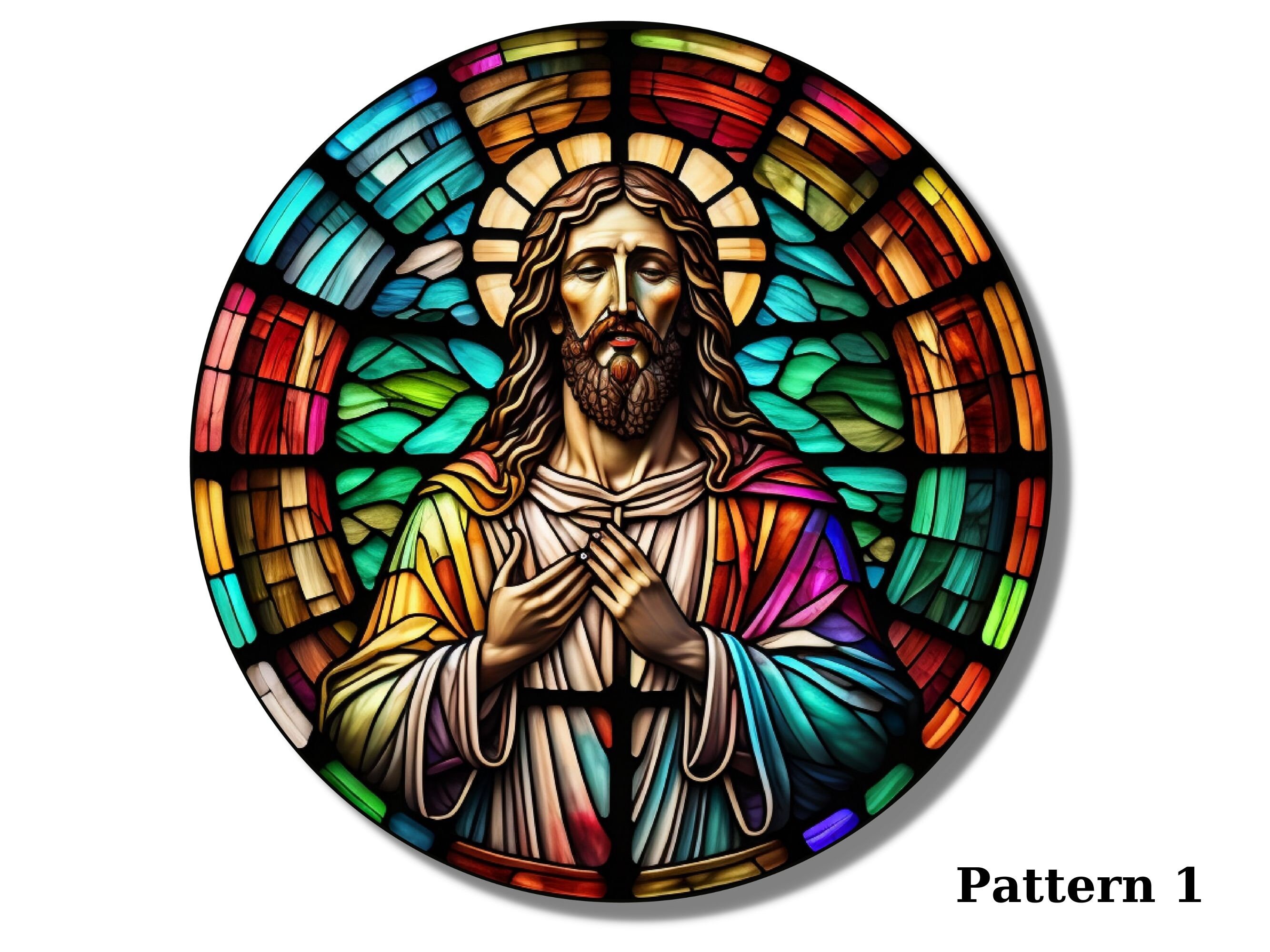 Jesus Christ Stained Glass Design Wall Painting Art Decor Gift Idea ...
