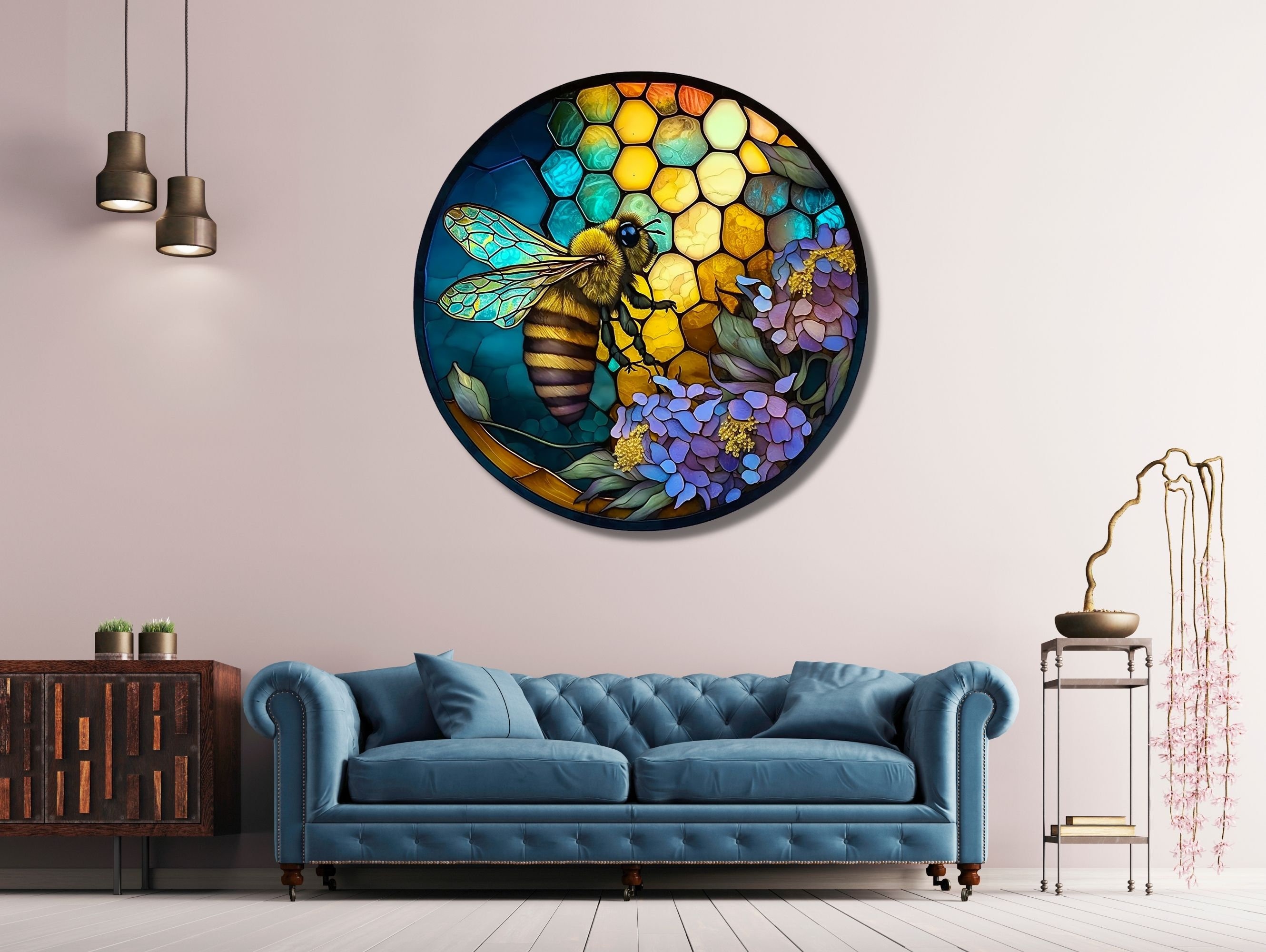 Stained Glass Wall Painting Art Work, Stain Glass Window Wall Hangings ...