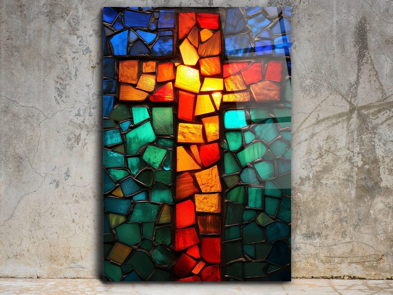Custom Stained Glass Look Panel, Tempered Glass Print Wall Art - Etsy
