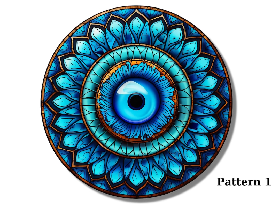 Evil Eye Stained Glass Design Wall Painting Art Gift, Stained Glass ...