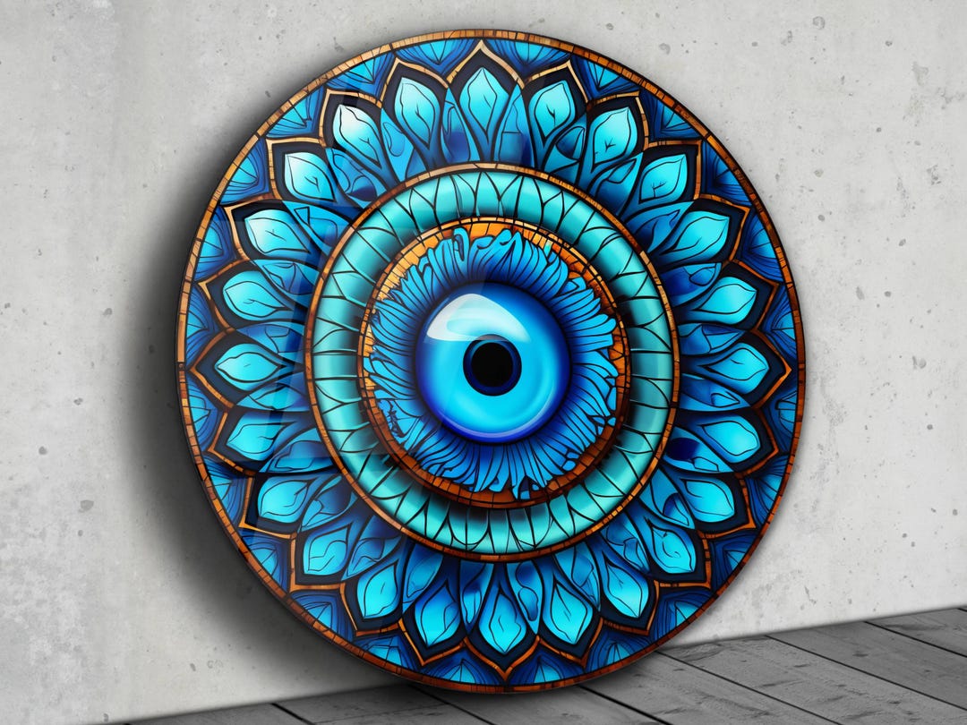 Evil Eye Stained Glass Design Wall Painting Art Gift, Stained Glass ...