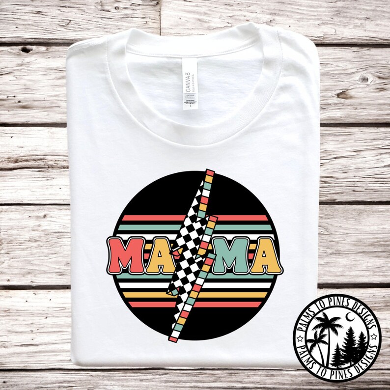 Fun Mama Design PNG, Mama Retro Design, Mama Lightening PNG, Checkered ...