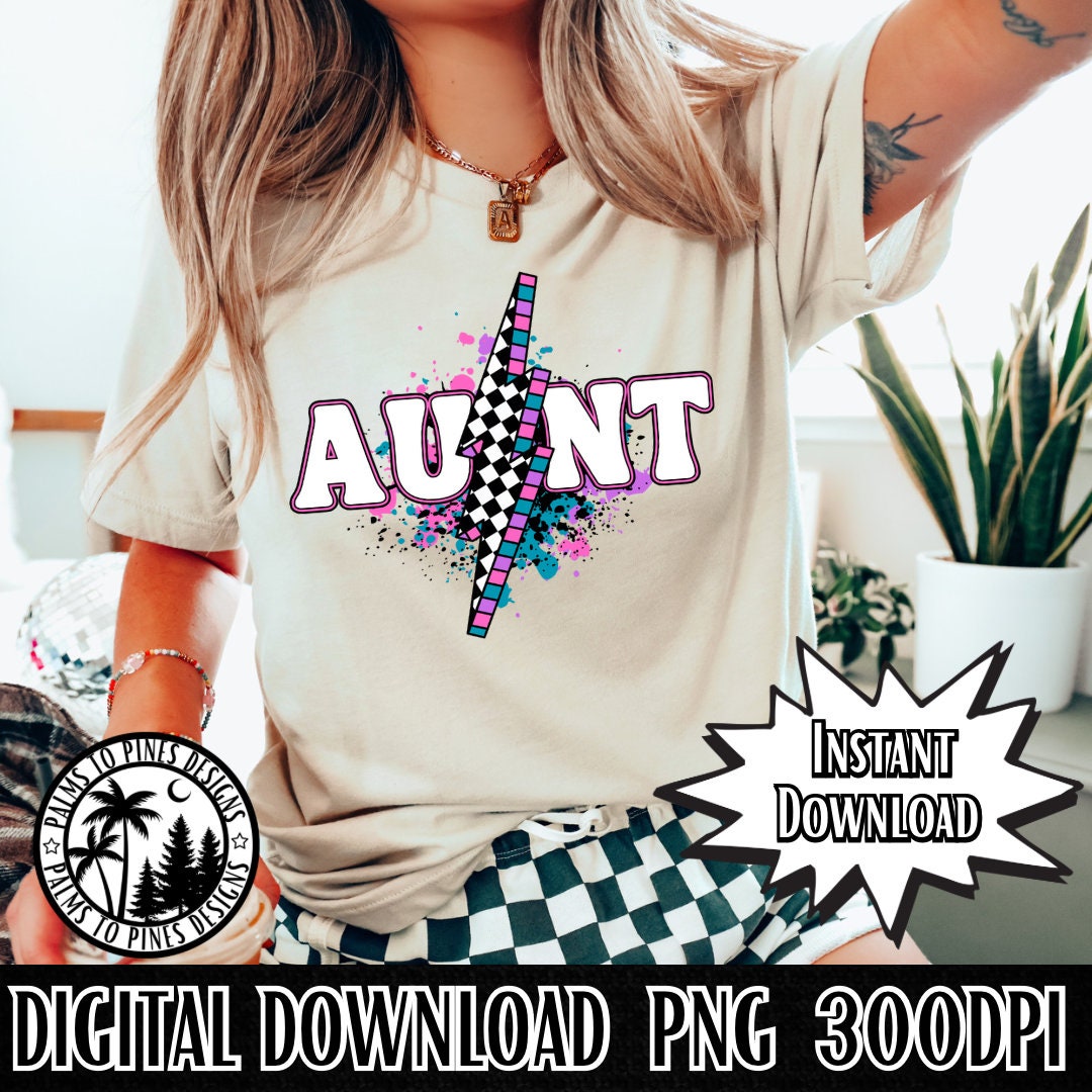 Aunt PNG, Aunt Retro Design, Fun Aunt PNG, Family Squad Design, Aunt ...