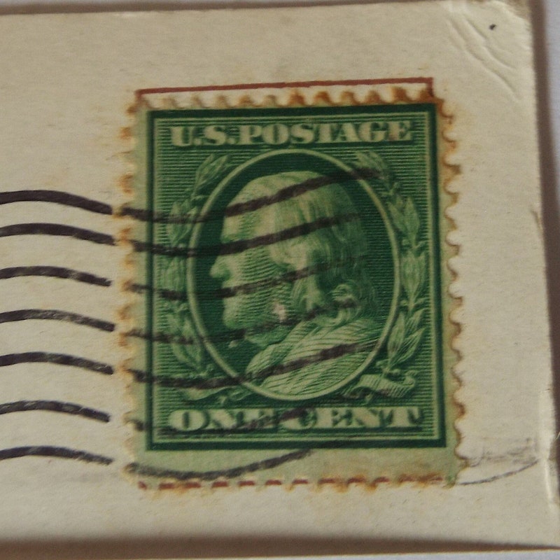 Franklin One Cent Stamp Green - Etsy