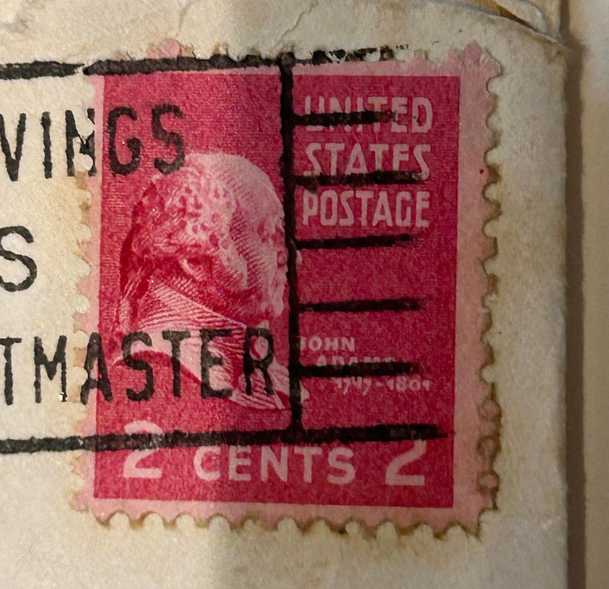 John Adams 1938 Two Cent Stamp - Etsy