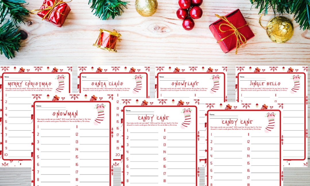 Christmas Make a Word Worksheet, Christmas Printable, Christmas Word ...