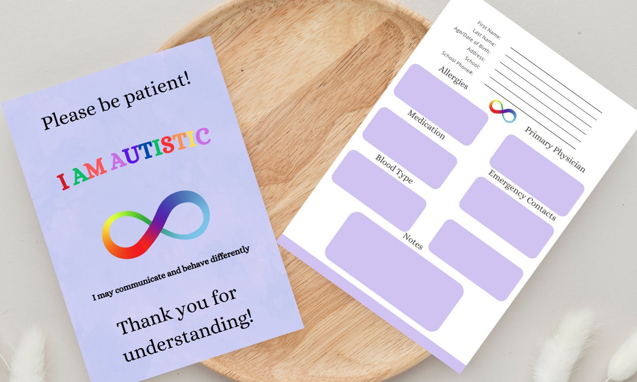 Autism ID Card, Autism Card, Autism Emergency Card,autism Medical Card ...