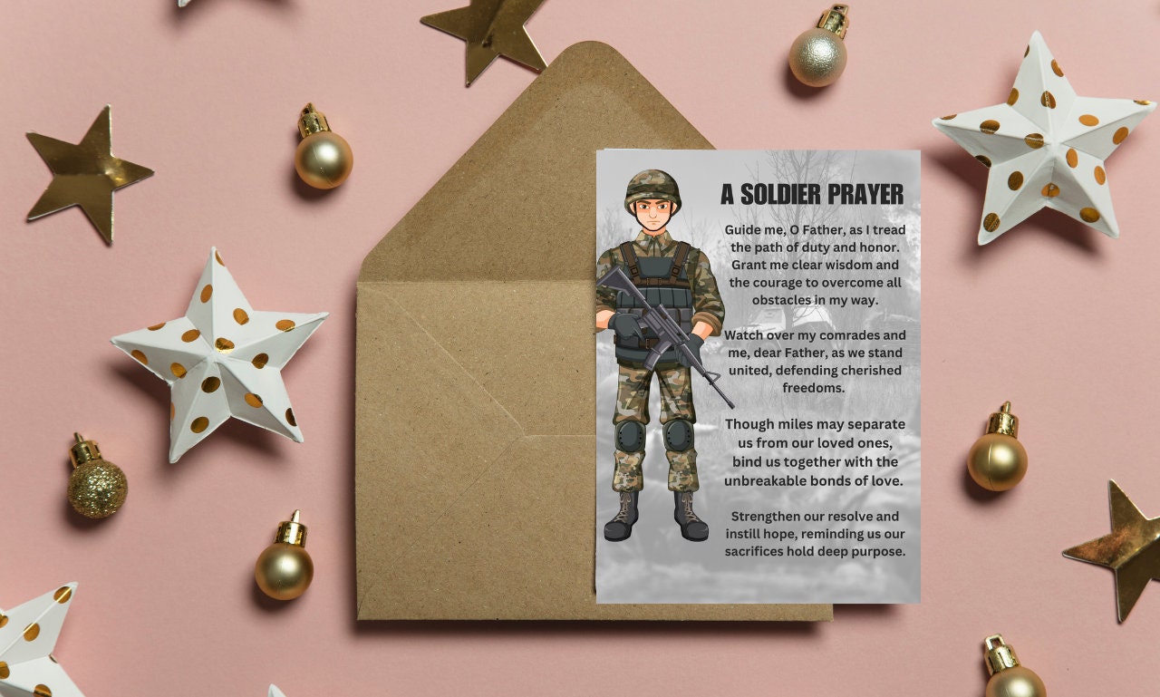 A Soldier Prayer Card, Printable Soldier Prayer Card, Military Prayer ...