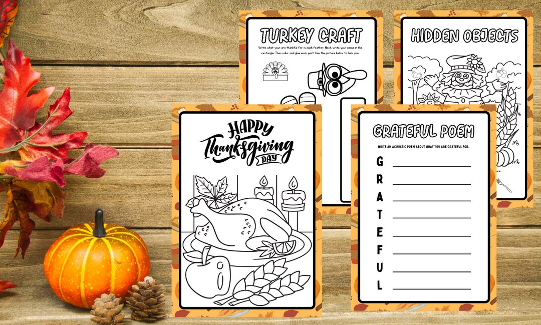 Printable Thanksgiving Worksheet Activity Bundle, Instant Download ...