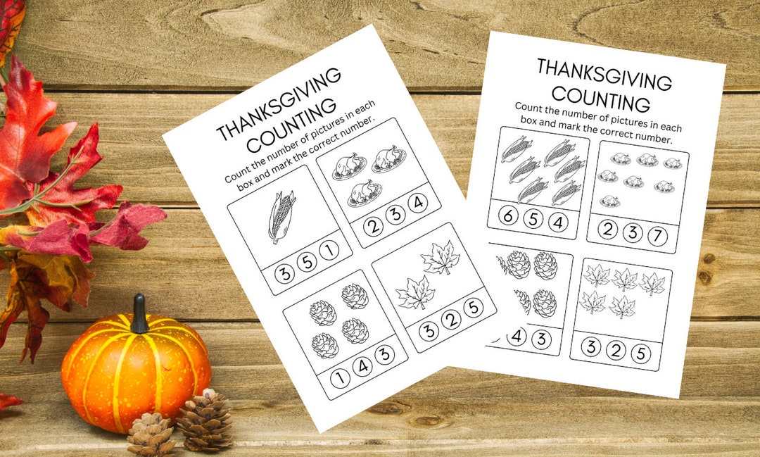 Thanksgiving Counting Numbers Worksheet, Thanksgiving Counting ...