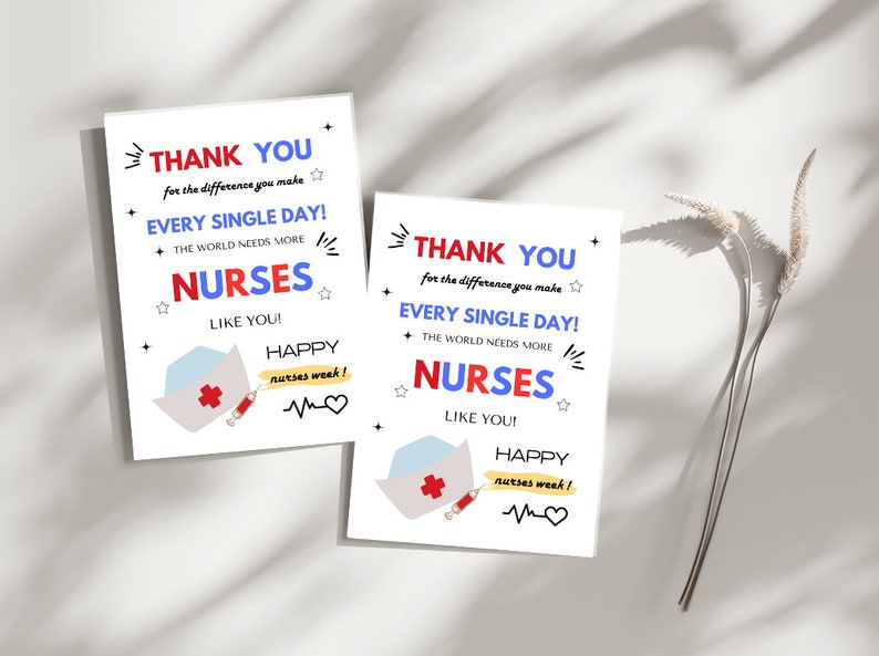 Nurse Appreciation Thank You Card, Nurse Thank You Printable Card ...
