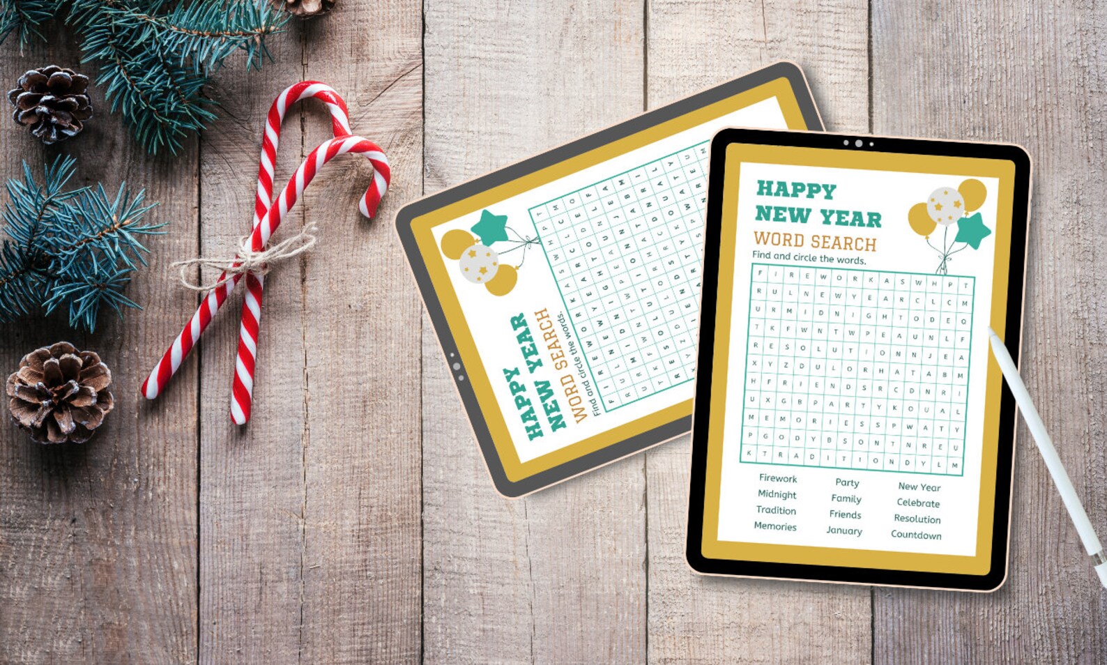 2024 New Years Word Search, New Years Eve Printable, New Year Word ...